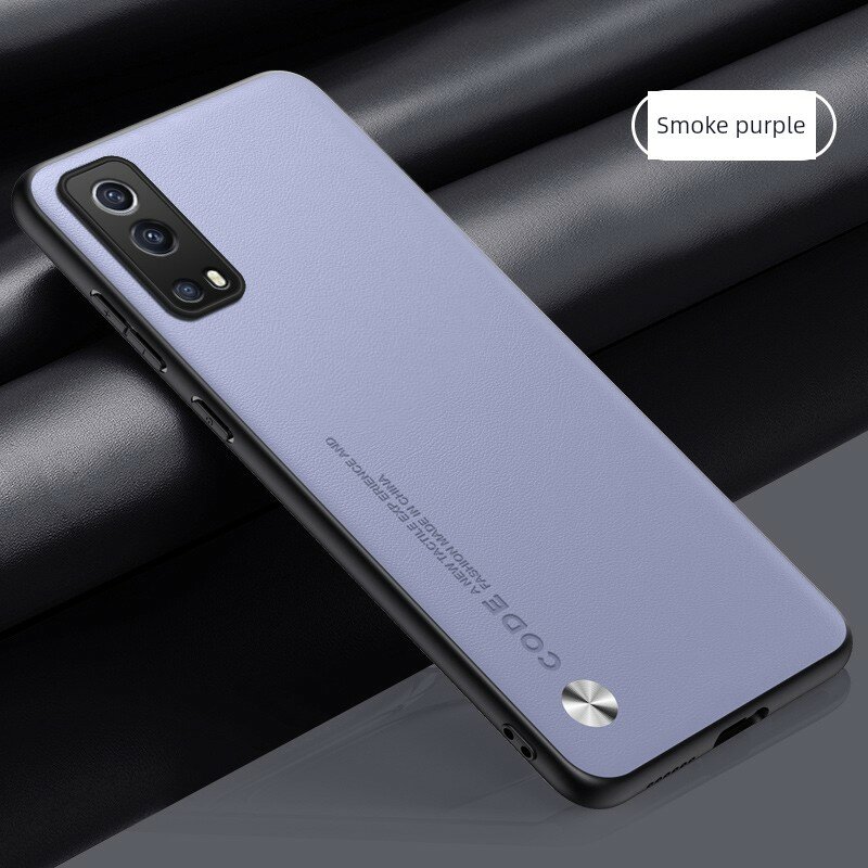 IQOO Z1x Мягкий кожаный силиконовый чехол Дымчато-фиолетовый Одиночный чехол для мобильного телефона