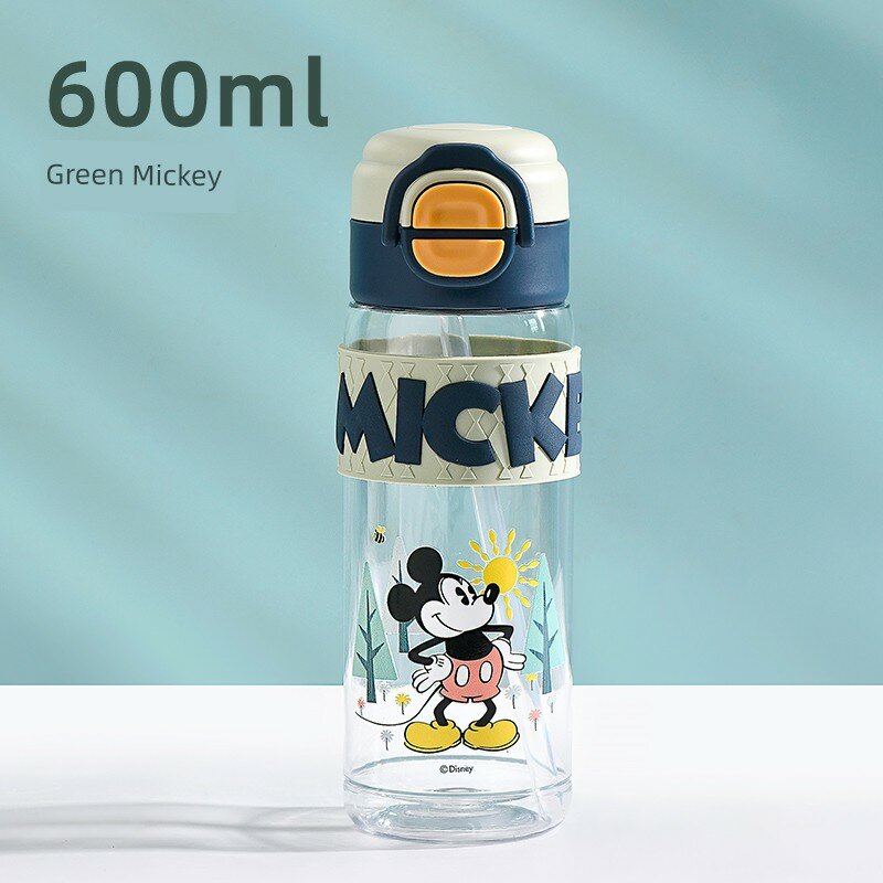 Детский стакан с трубочкой Disney 600 мл Зеленый Микки Маус без BPA из тритана для школы