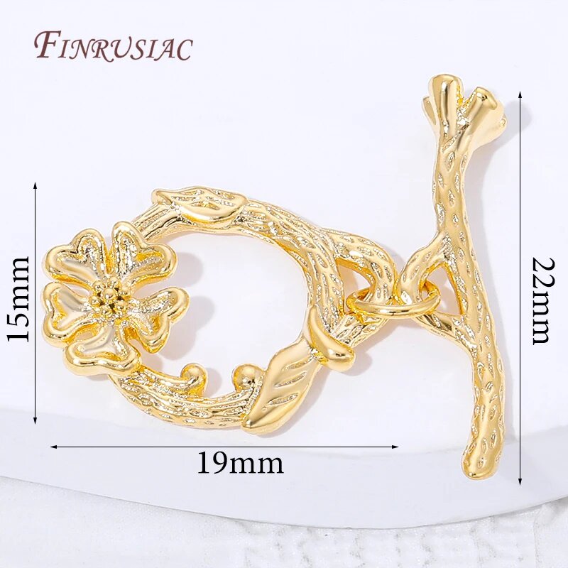 Застежки-тогглы FINRUSIAC позолоченные 18K для бижутерии 2 pieces, 18k Gold Plated