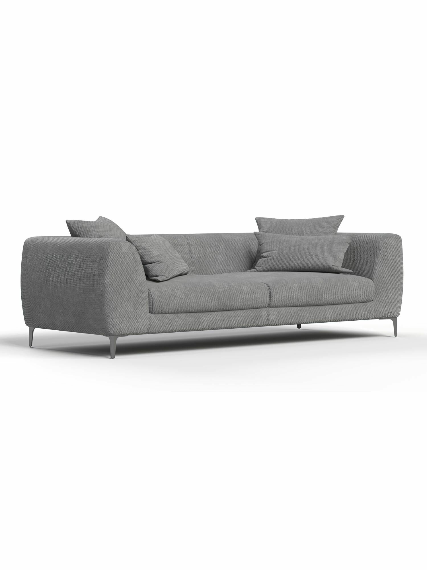 Диван прямой Manons Maison Elegant, Серый шенил, 248х110х71 см