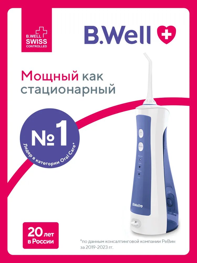 Ирригатор для полости рта портативный B.Well WI-911, 3 режима