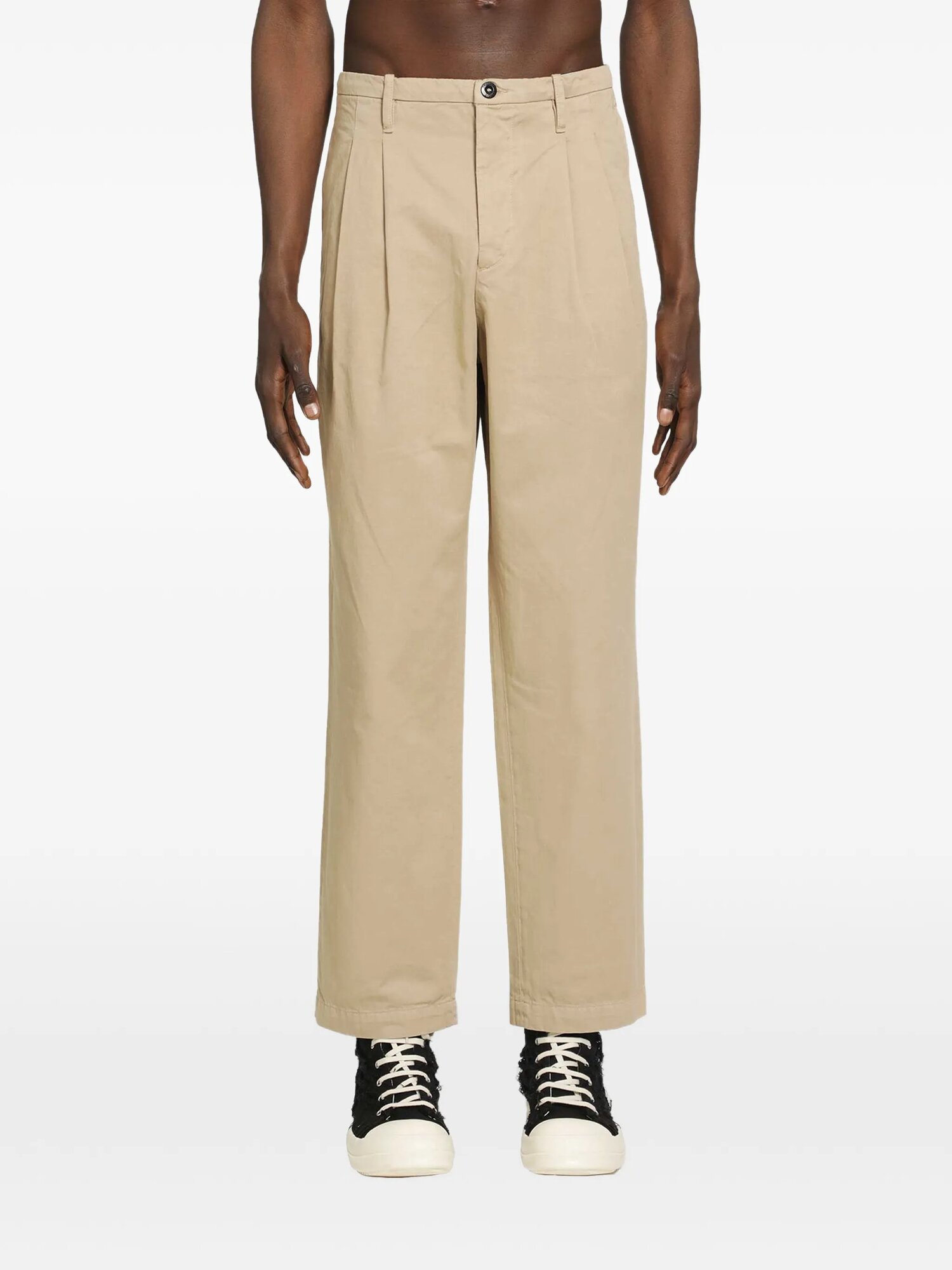 Брюки Pleated cotton-gabardine loose trousers