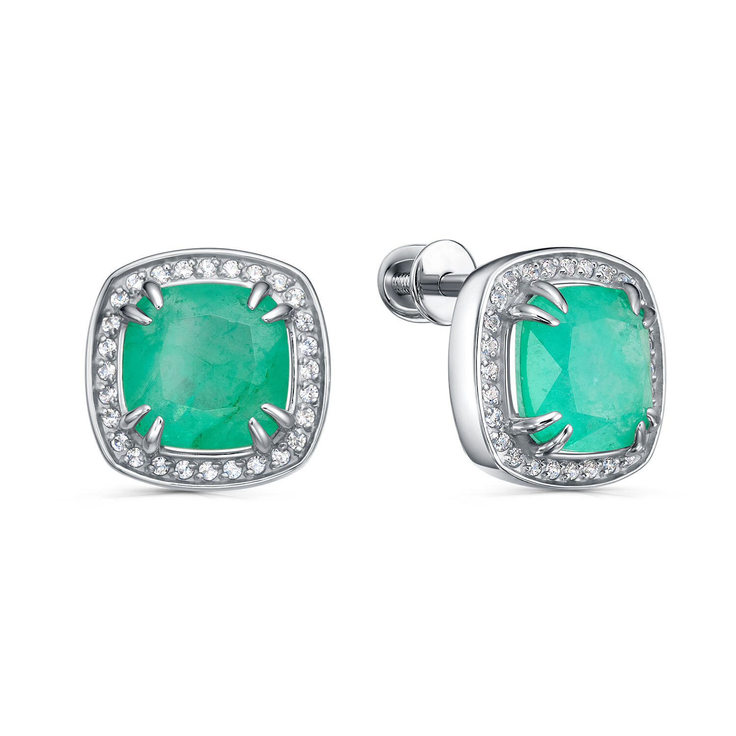 Серьги, серебро, 925 проба, алпанит