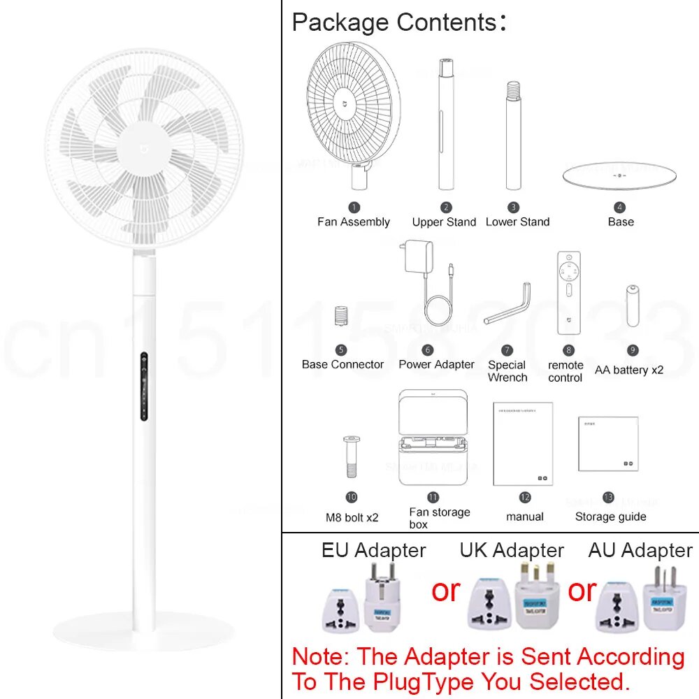 MIJIA DC Inverter Floor Fan Pro, поддерживает питание от мобильного источника Type-C, выдвижной настольный вентилятор для дома, поддерживает приложение MI HOME - Floor Fan Pro