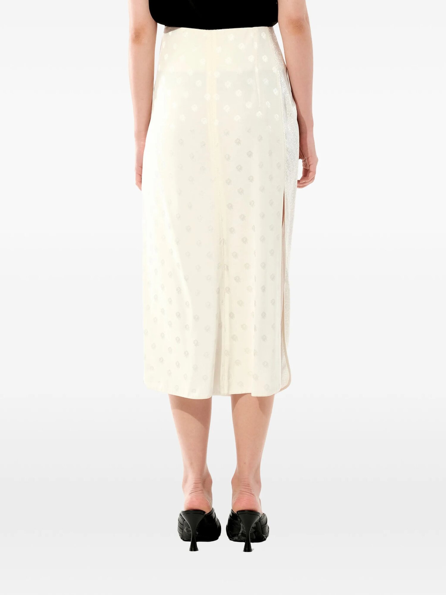 Юбка BALENCIAGA Pleated satin skirt, размер 38, бежевый/белый — фото 1