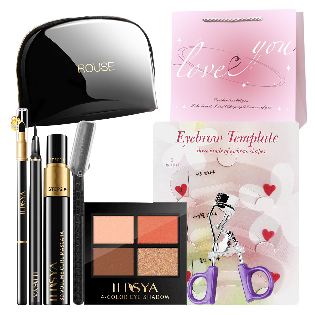 Набор косметики женский ILISYA Genki Grapefruit Makeup-Eyes Makeup 8-Piece Set 5728070