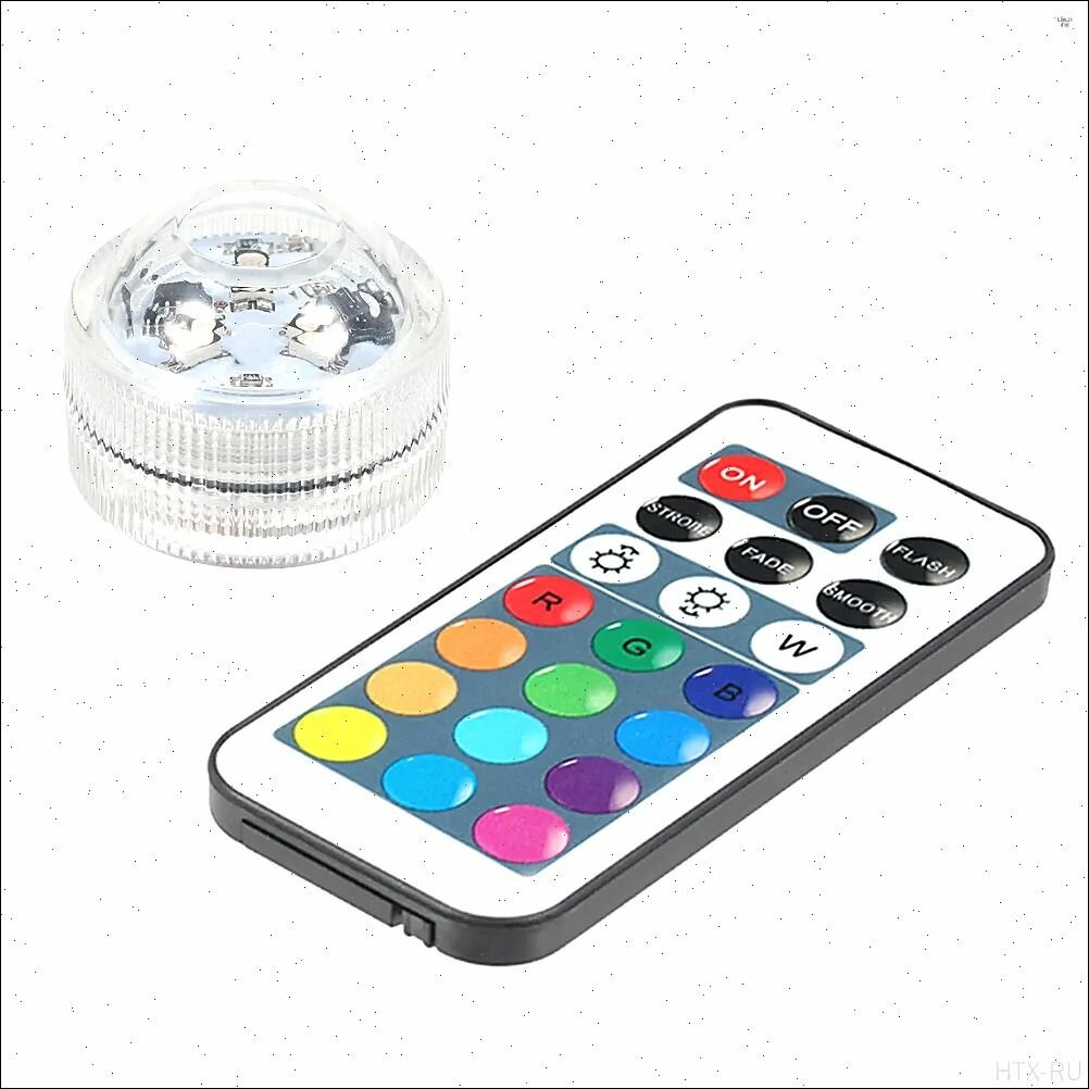 Мини-светодиоды RGB с подводным освещением: разноцветная водонепроницаемая лампа IP68 и свечка с пультом дистанционного управления