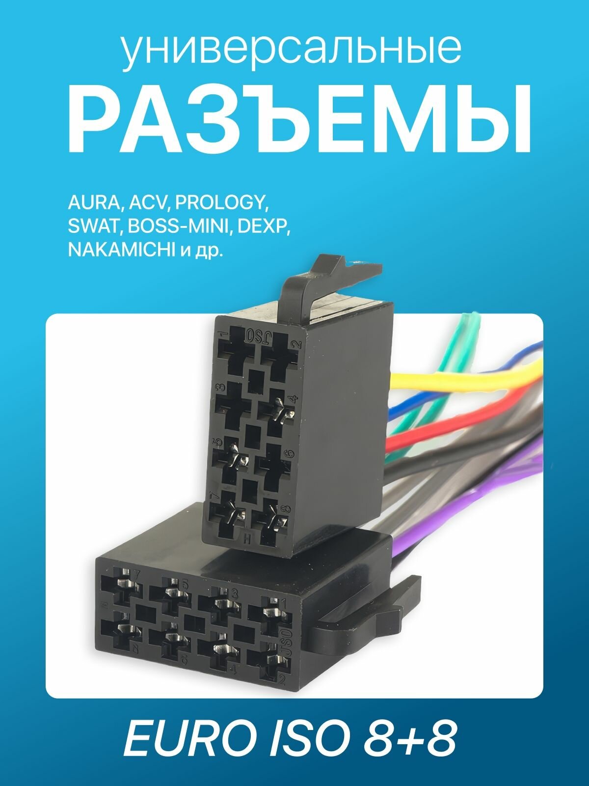 ISO разъем для магнитолы, евроразъём, еврофишки, провода для подключения магнитолы