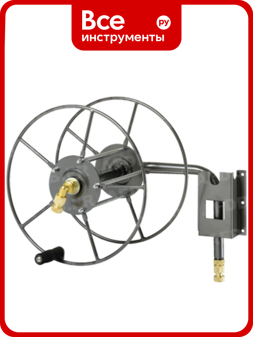Настенная катушка Haemmerlin 340004001, профессиональная металлическая, ручная, черный цвет для садовых работ