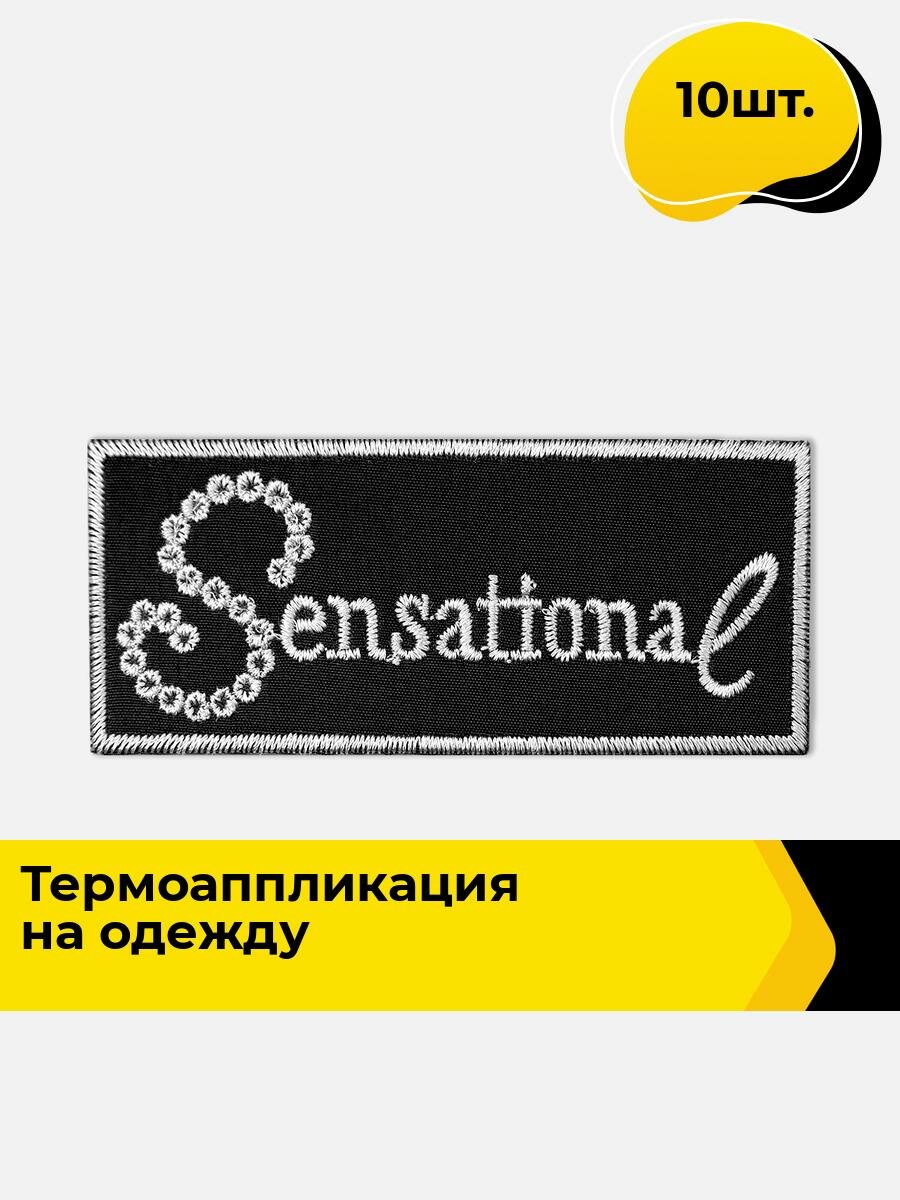 Термонаклейка аппликация на одежду, термонашивка 3.3х8 см, 10