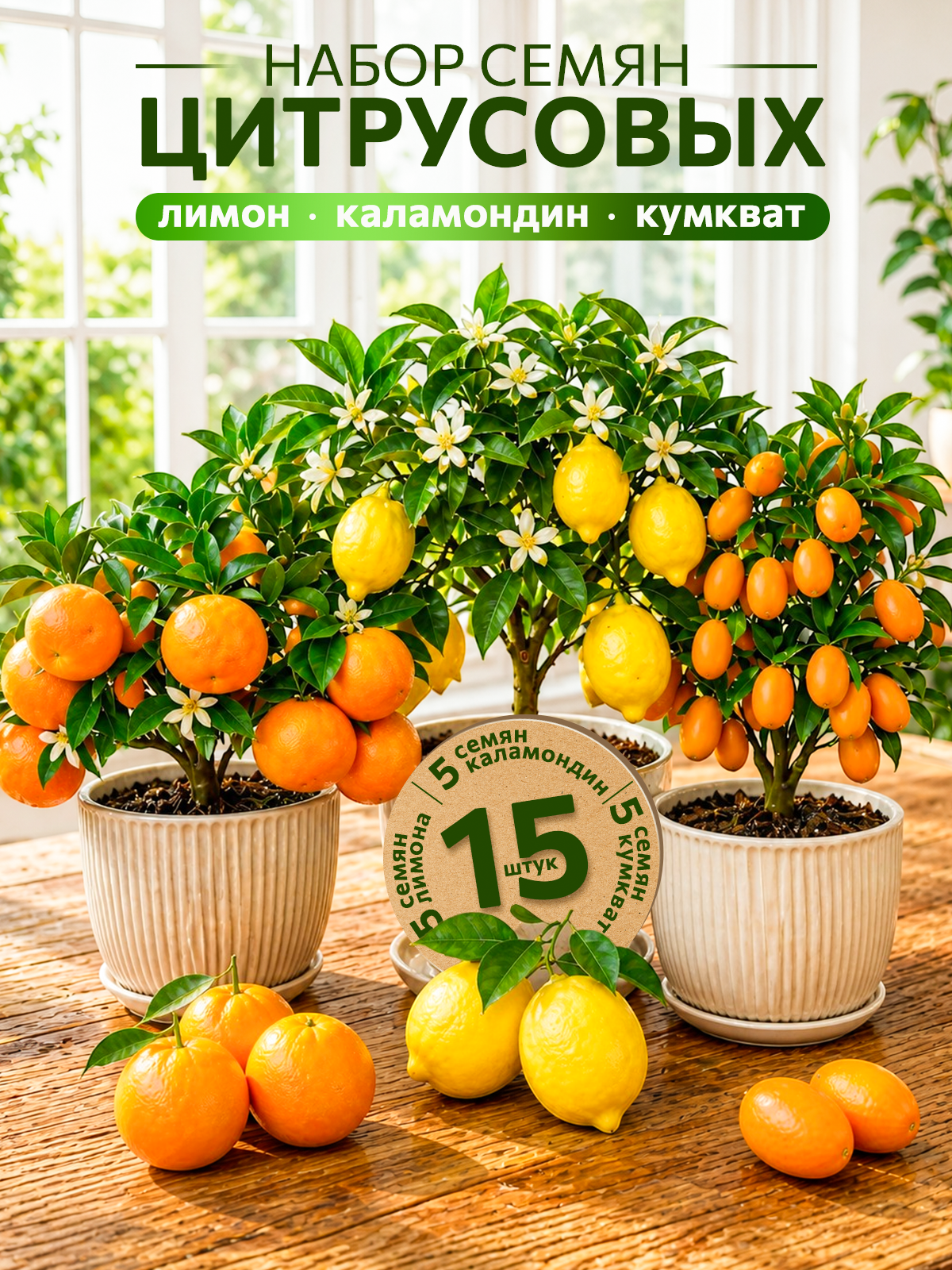 Набор семян Лимон Мейера Кумкват Каламондин 6 шт. Про Растения