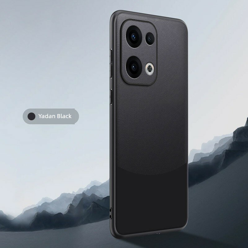 Чехол для OPPO Reno13 из матовой сукна с узором Ядан Черный, полная защита