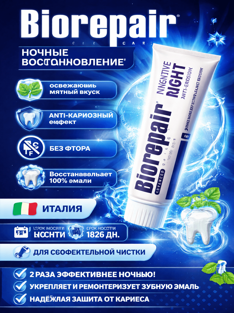 Зубная паста Biorepair Ночное восстановление, 75мл