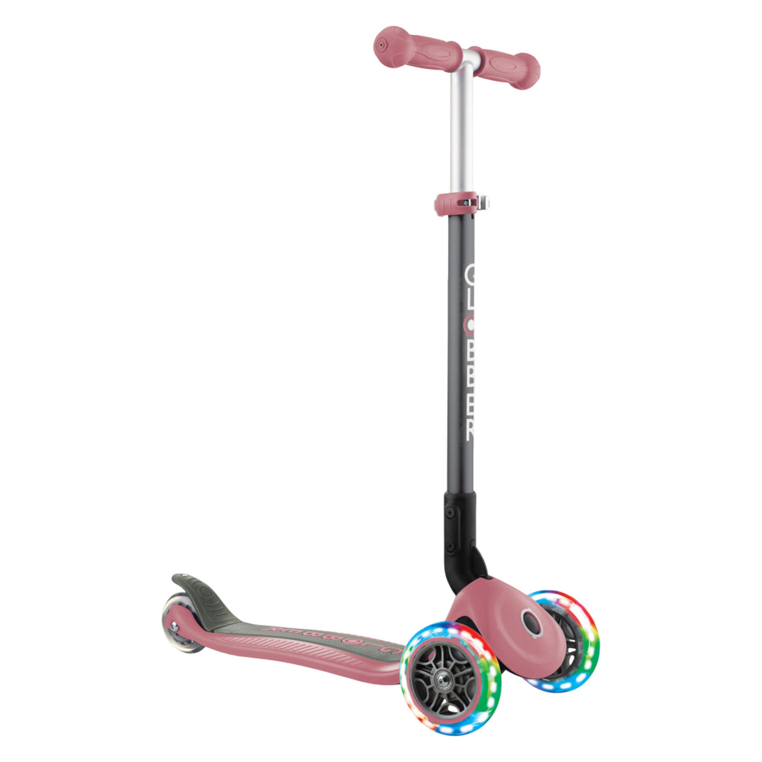 Самокат детский Globber Primo Foldable Lights Пастельно-Розовый