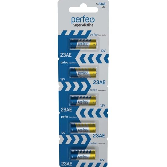 Батарейка алкалиновая Perfeo Super Alkaline 23AE/5BL, тип 23AE, 5шт, блистер