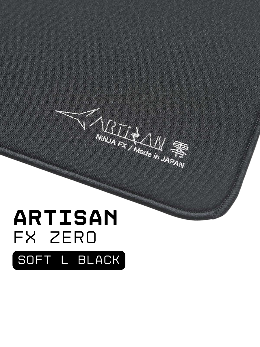 ARTISAN FX ZERO, SOFT, BLACK, размер: L 420x330x4 мм, контрольный коврик для мыши, оригинал Япония