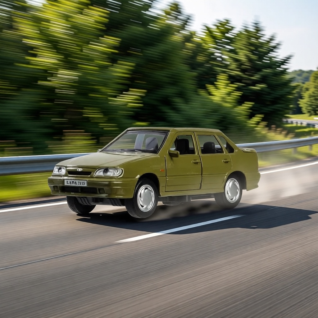 Машинка металлическая LADA ВАЗ-2115 "Самара" пятнашка, 12 см, серо-зеленый