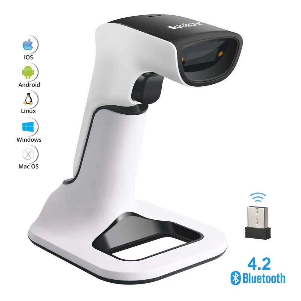 Сканер штрихкодов беспроводной Bluetooth QR 1D & 2D Скоростной сканер штрих-кода ideal for PVZ ATOL, Mercury