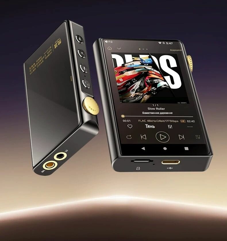 Музыкальный плеер Fanmu, MP3-плеер с Bluetooth, высококачественный звук DSD без потерь, версия для Android с Wi-Fi, поддержка расширения памяти с помощью карты памяти, BF32, черный.