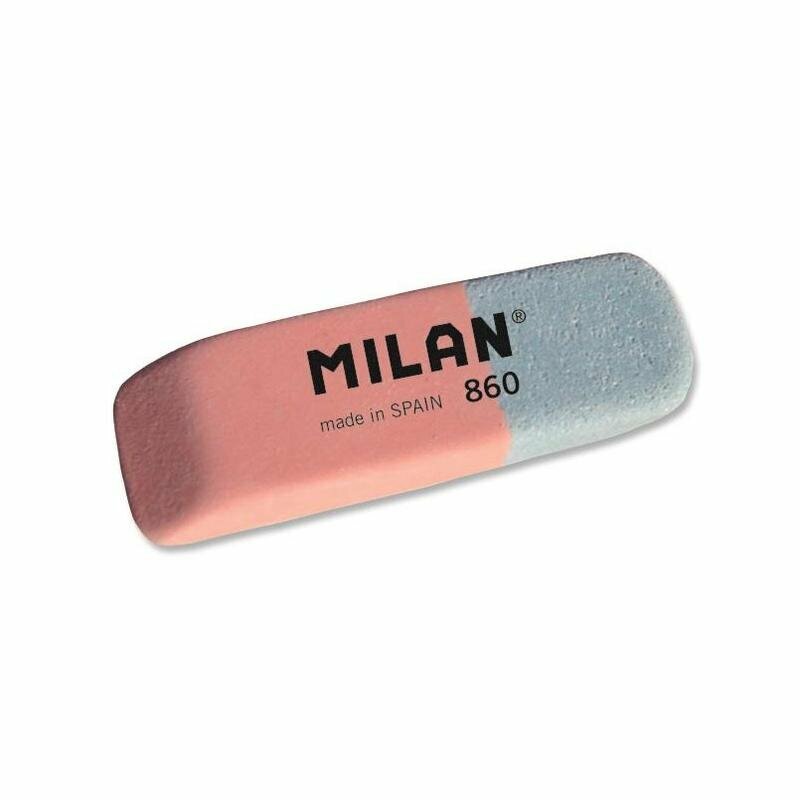 Ластик каучуковый Milan 860 комбинир. для стирания чернил и графита, 973189