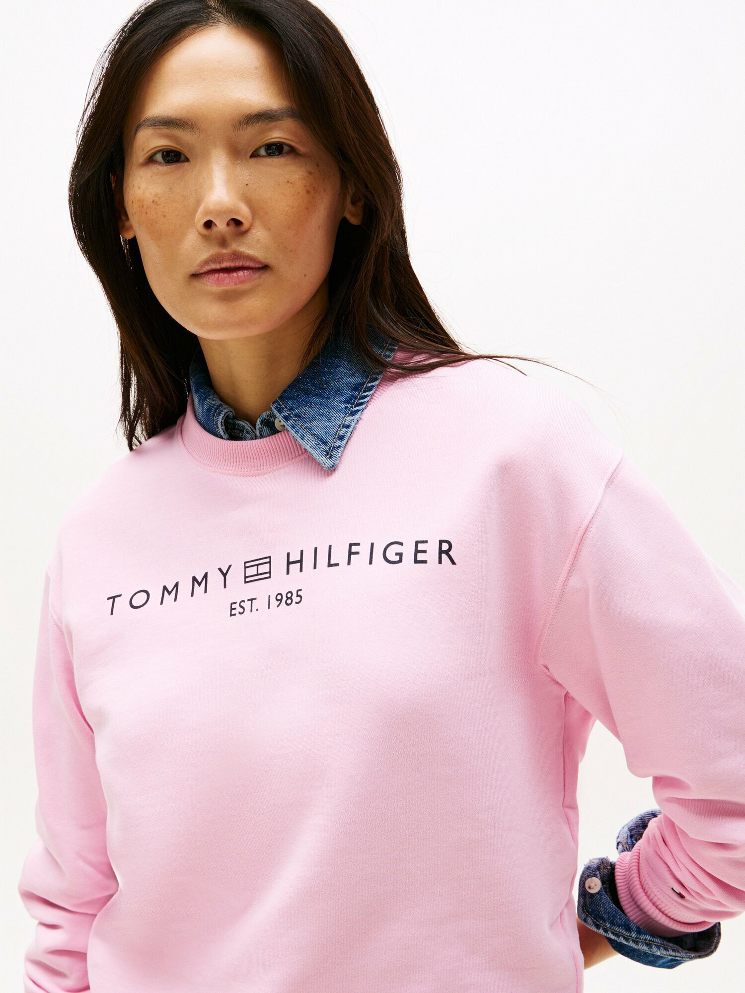 Свитшот TOMMY HILFIGER, размер XL, , розовый — фото 1