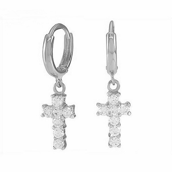 Серьги конго JEWELIN, серебро, 925 проба, фианит