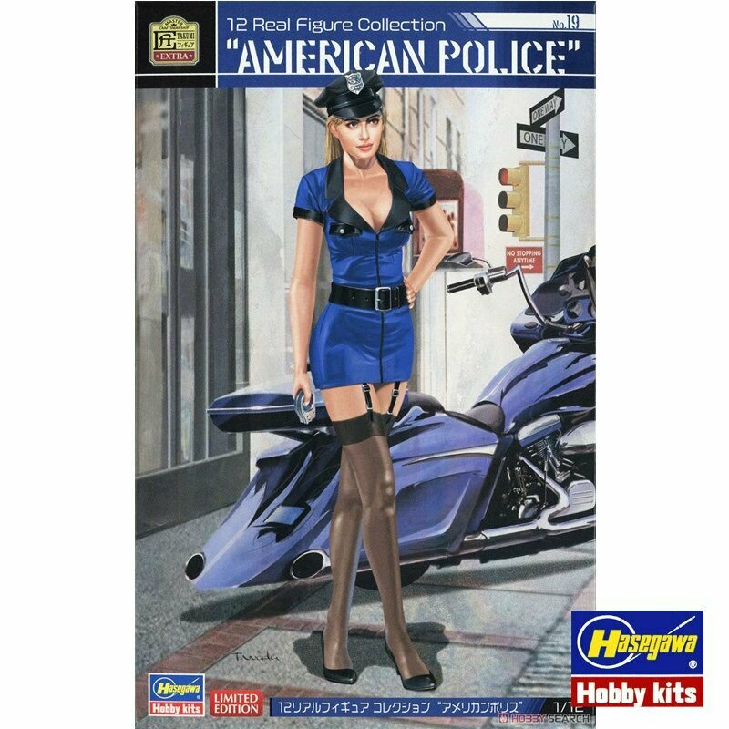 Сборная модель кукла Hasegawa-52327 1/12 Real person scanning series No. 19 American female police officer model kit