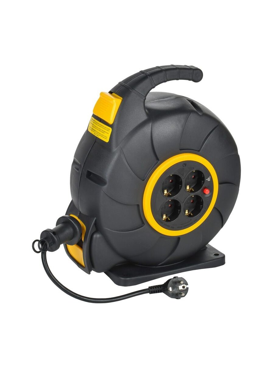 Удлинитель на катушке TWIST 4х20м с заземл. автосмотка 16А IP20 ПВС 3х1.5 IEK TW-KP27-16-04-20