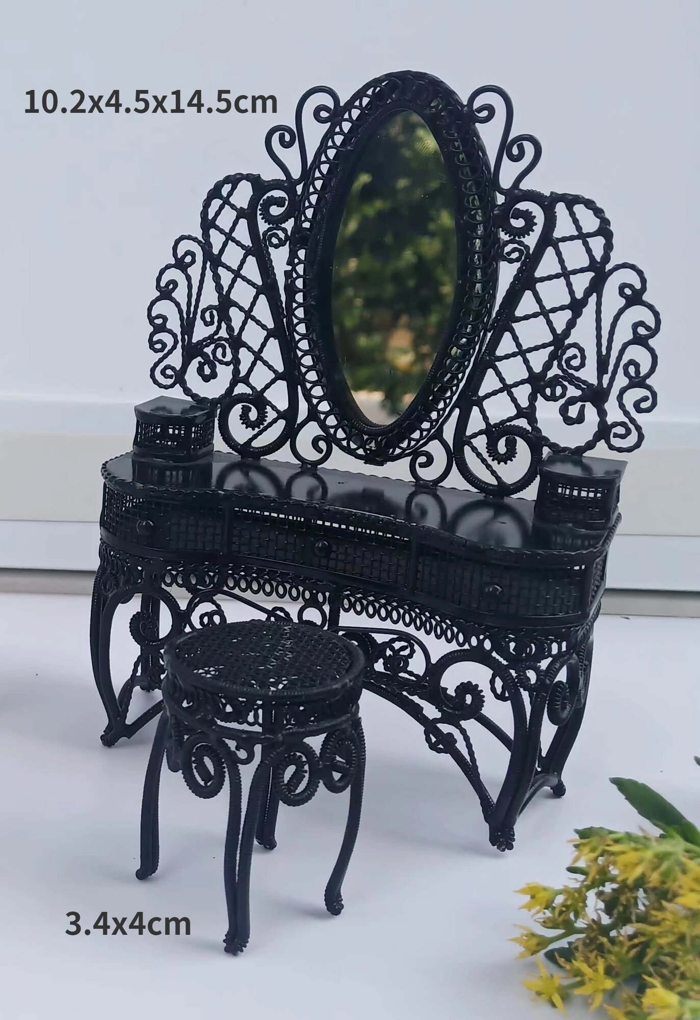 Миниатюрная металлическая подставка для игрушек GSF Черный, a set