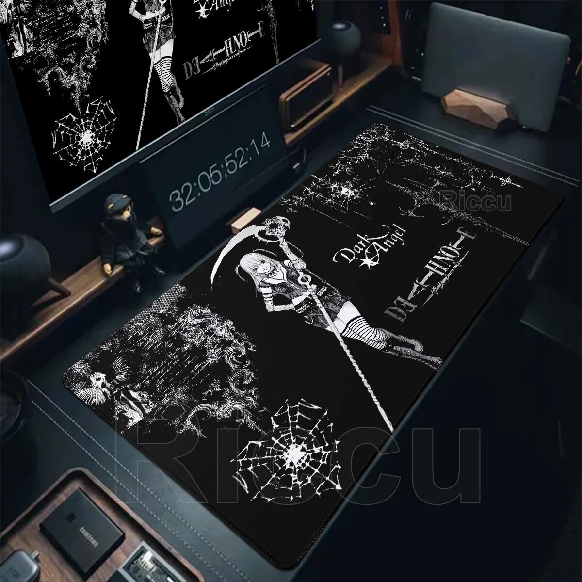 Коврик для мыши в стиле аниме DEATH Note, большой коврик для домашнего офиса, комиксы, нескользящая клавиатура, ноутбук, игровой компьютер, черные настольные коврики