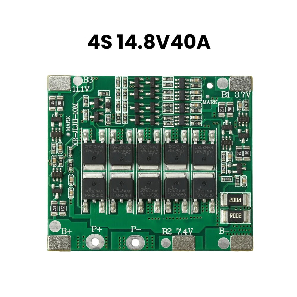 BMS плата защиты аккумулятора 4S 14.8V 40A