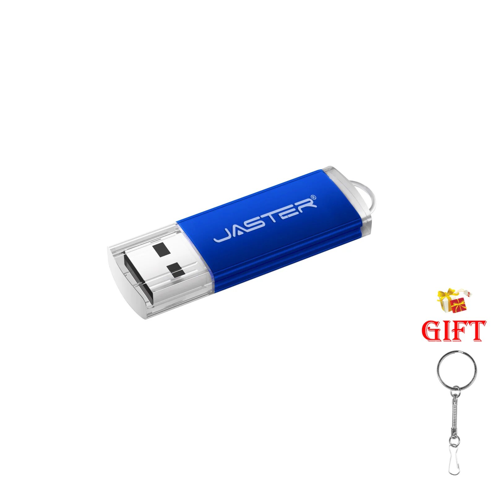 JASTER USB-флешка металлическая 8 ГБ 4 ГБ, Синий