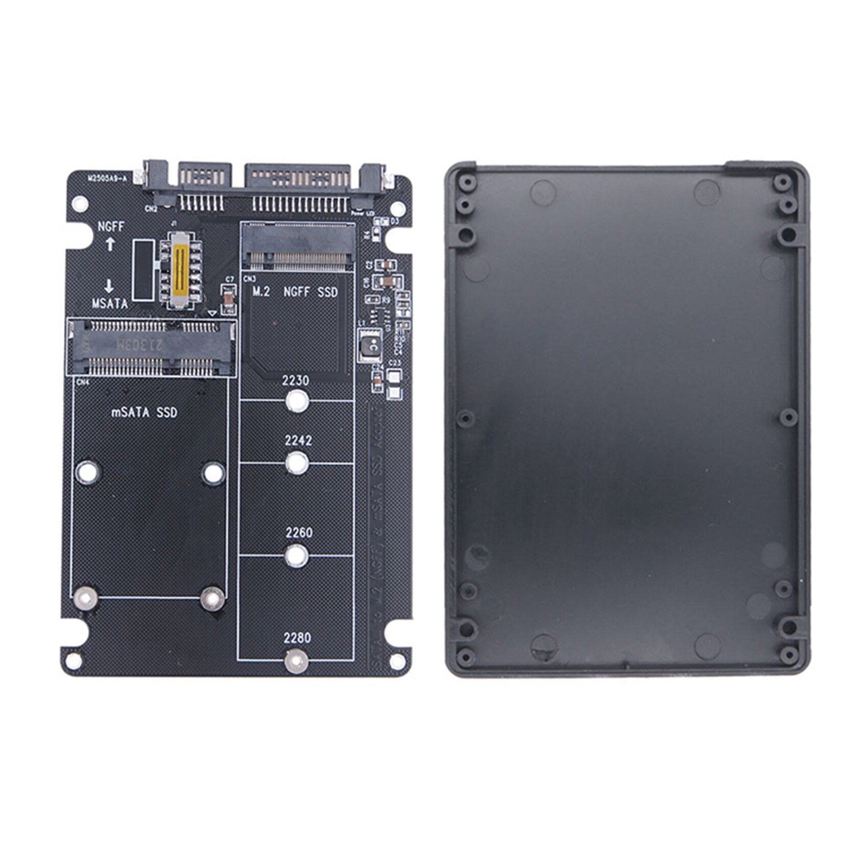 Карта адаптера M.2 NGFF MSATA SSD на SATA 3.0 Карта-адаптер 2 в 1 Внешний корпус жесткого диска