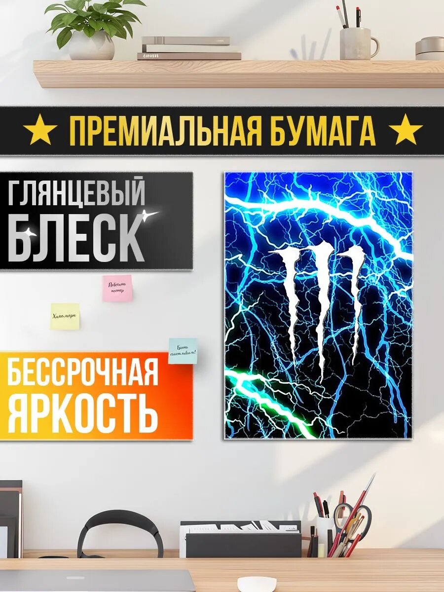Постер на стену Monster energy electro — фото 1