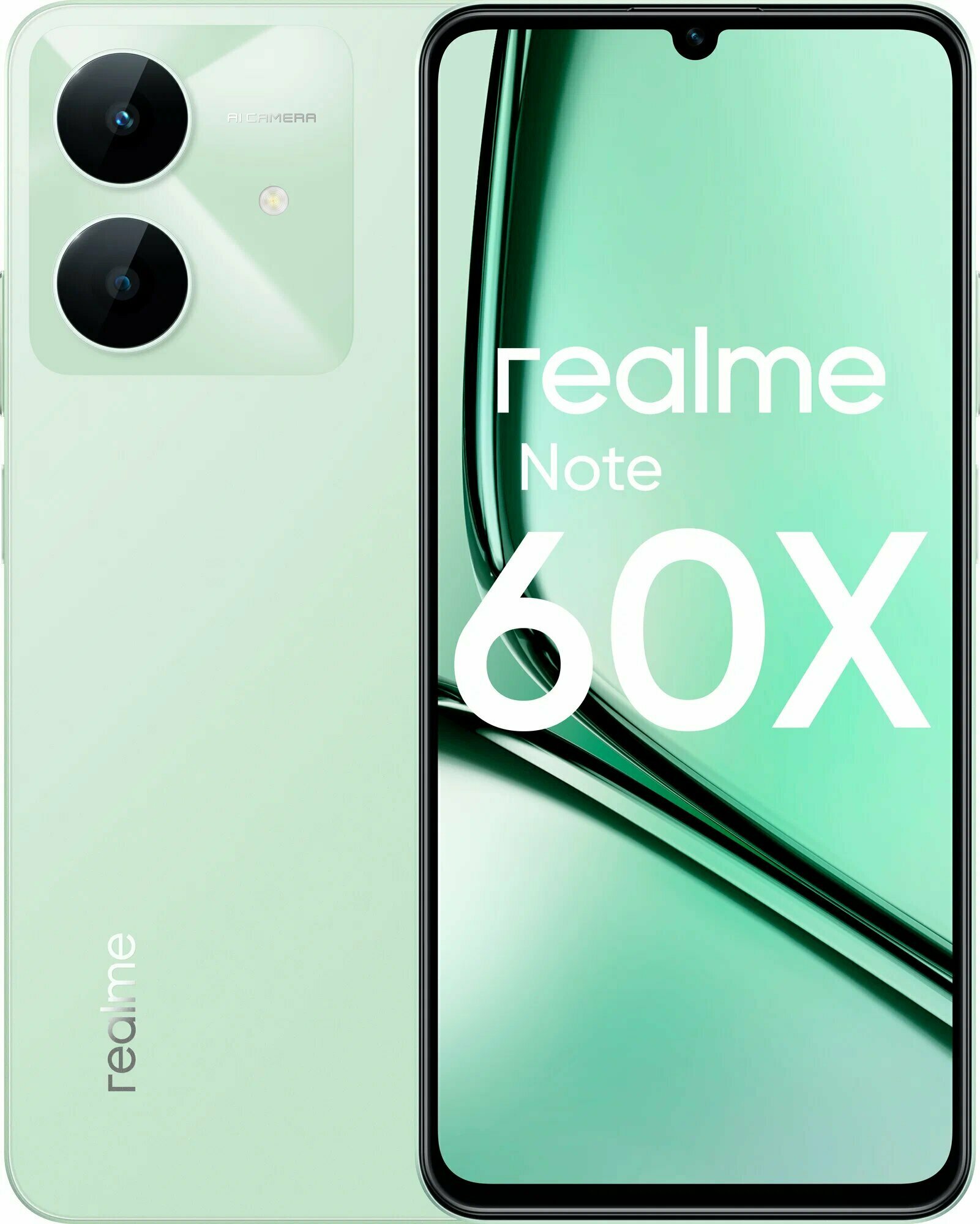 Смартфон realme Note 60x 4/128 ГБ RU, Dual nano SIM, зеленый