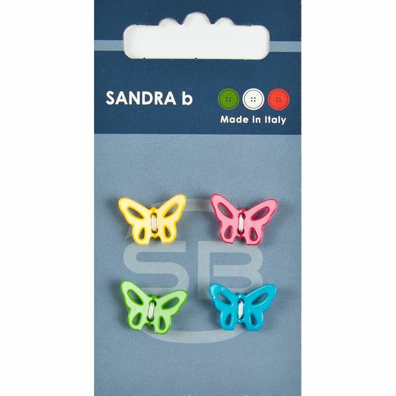 Пуговицы Sandra b "Бабочка", микс цветов, 4 шт