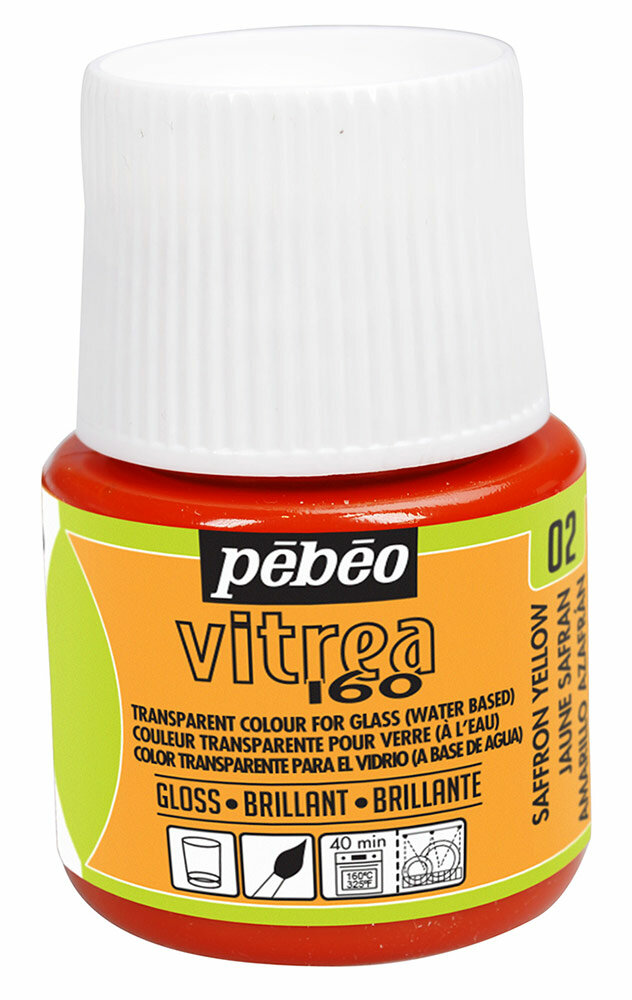 Краска по стеклу Pebeo глянцевая, под обжиг, Vitrea 160, 45 мл, желтый шафран