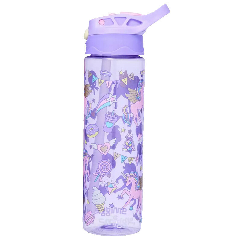 Австралийская соломенная бутылка для воды Smiggle для мужчин, женщин, детей и студентов, легкая, прозрачная, портативная, объемом 650 мл.