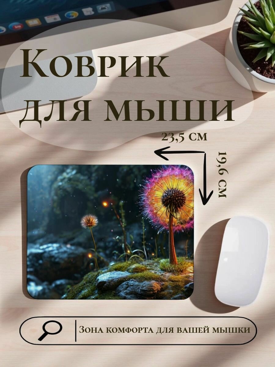 Коврик для мыши светящиеся одуванчики