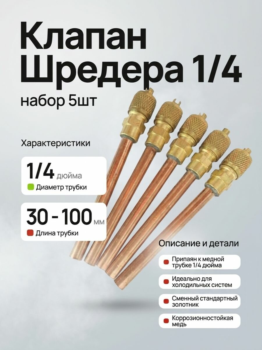 Клапан Шредера 1/4 набор 5шт