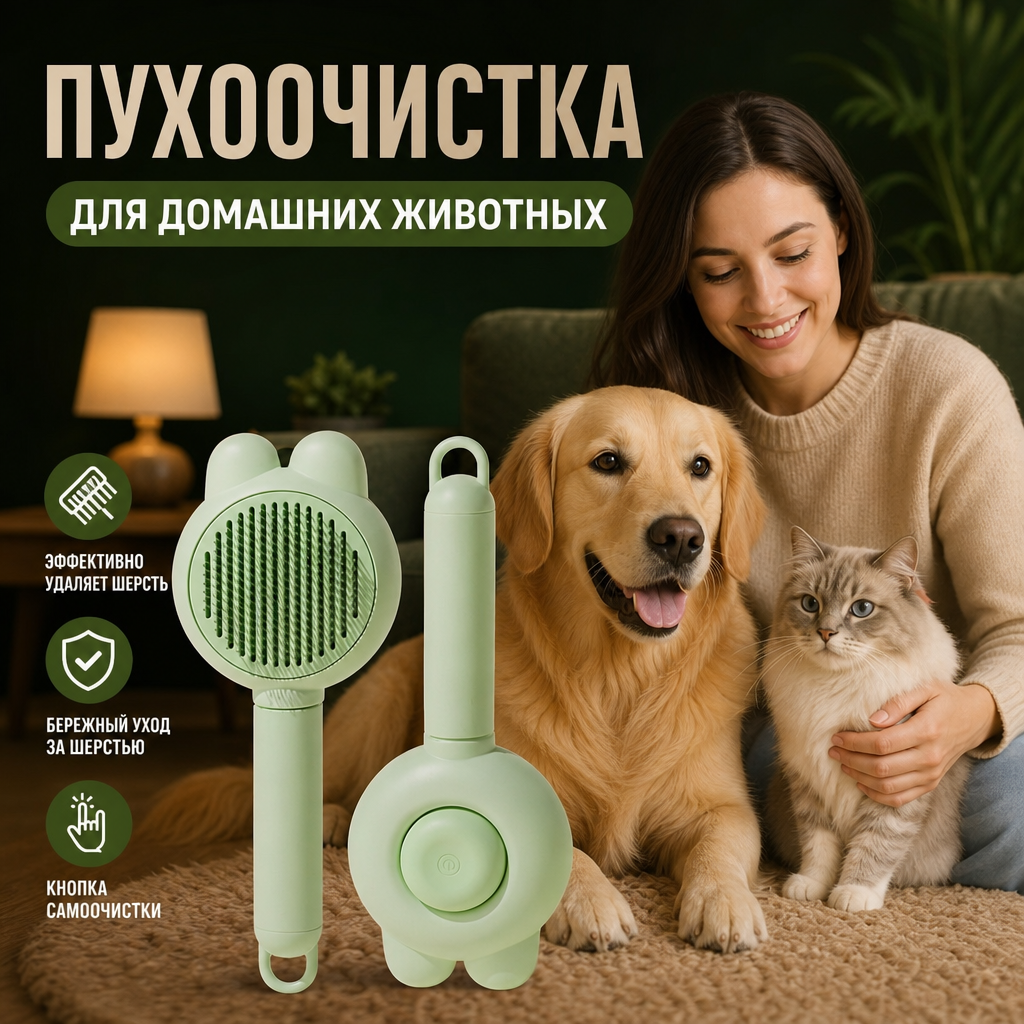 Фурминатор для вычесывания подшерстка собак, прочный, профессиональный уход, удаление подшерстка, массажный эффект