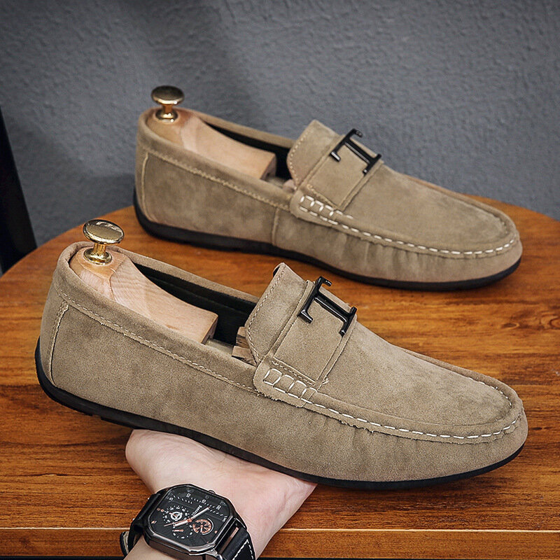 JYL Туфли Лофер мужские Лето Ходьба Легкость Кожа/K018 Khaki