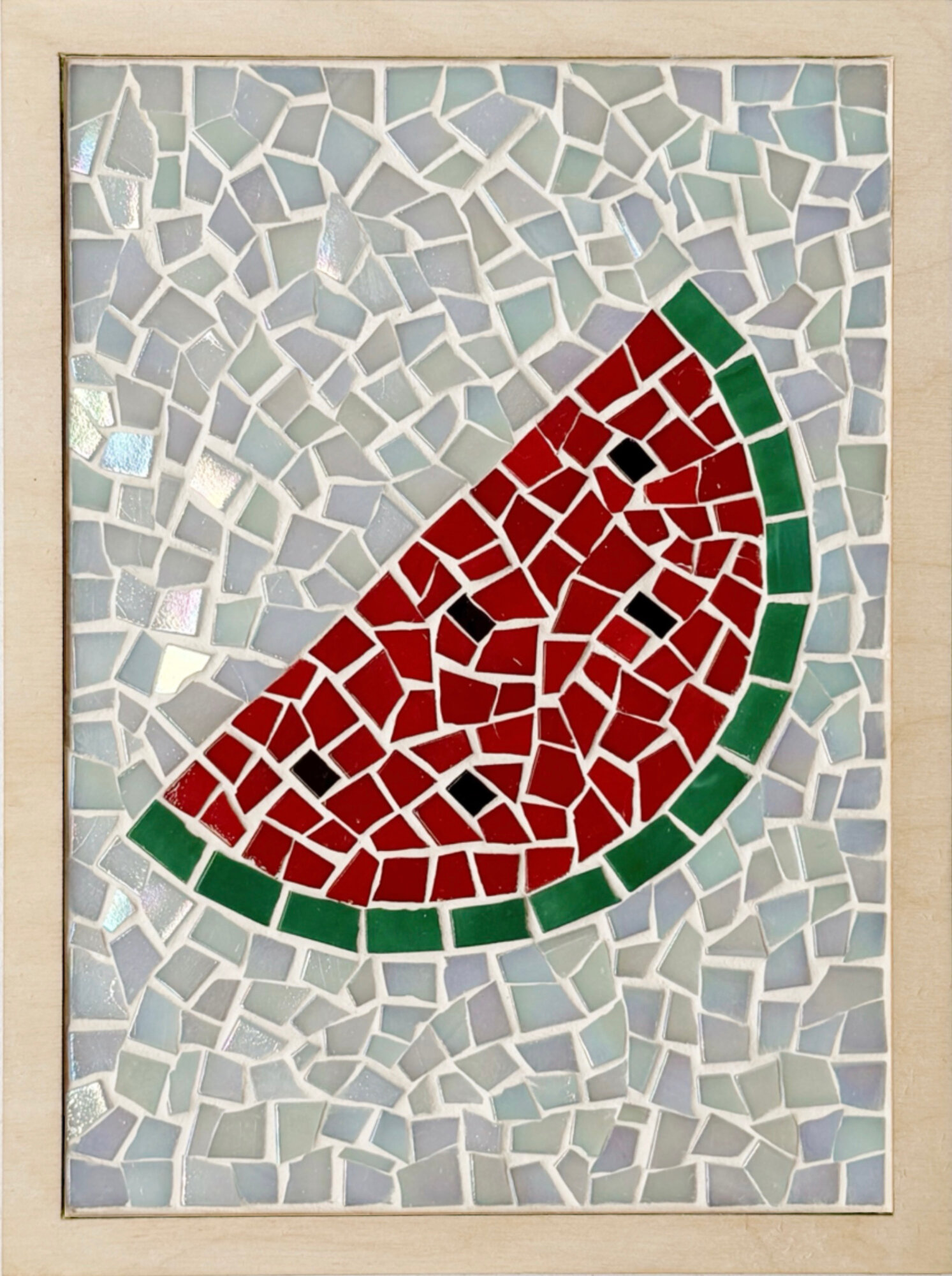 Стеклянная мозаика RASTEBINA "Арбуз", набор для творчества, 21 см x 15 см