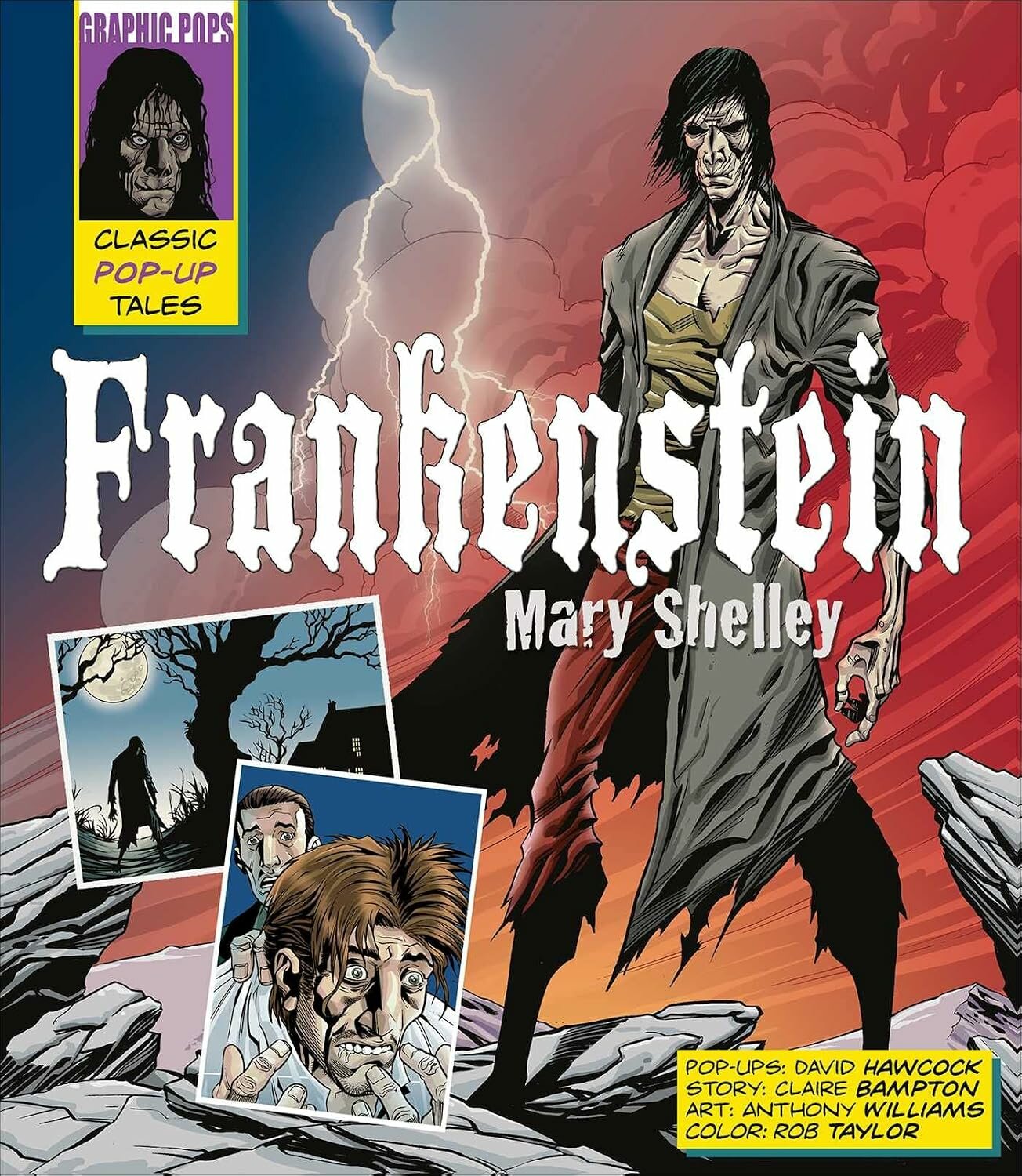 Книга Classic Pop-Up: Frankenstein ( Франкенштейн ) с объемными картинками на английском, ISBN 9781645178224