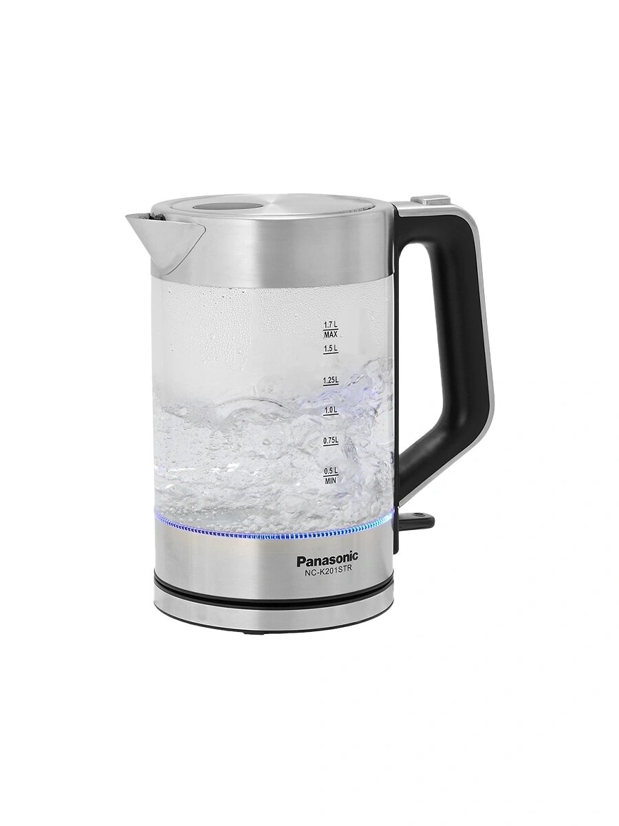 Чайник Panasonic NC-K201STR 1.7л. 2200Вт серебристый (стекло)