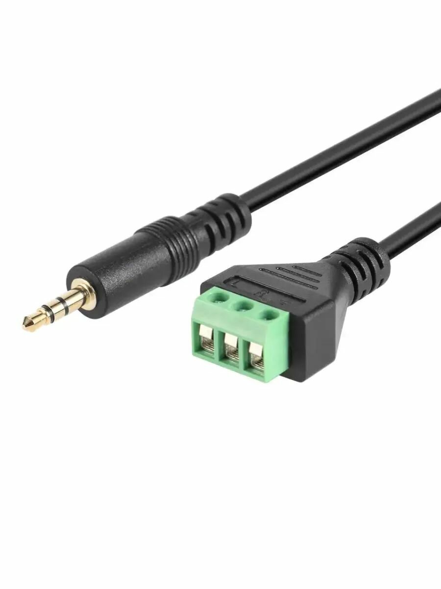 Кабель штекер 3.5 мм - Клеммная колодка 3 Pin, 30см