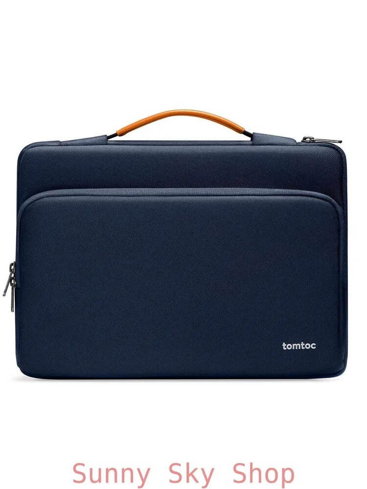 Сумка Tomtoc Defender A14 для ноутбука 16", MacBook Pro 16 2019-2023 на молнии, с усиленными углами и мягкой подкладкой, с ручкой для переноски, темно-синяя