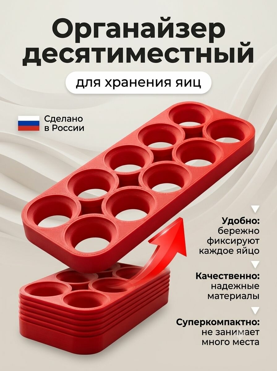 Органайзер для хранения яиц лоток десятиместный