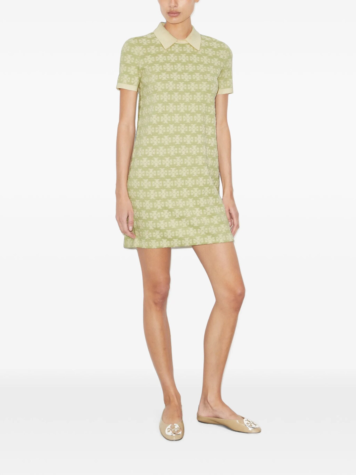 Платье Tory Burch Monogram-pattern polo dress, размер 46 — фото 1