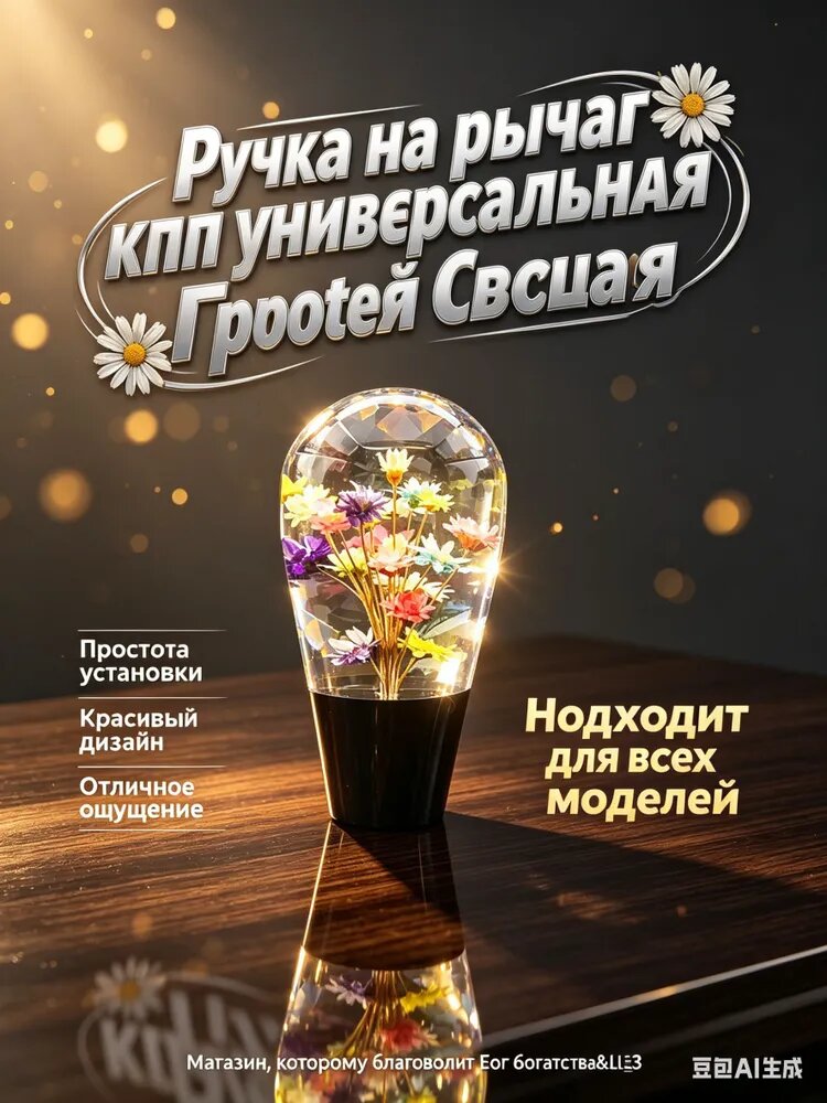 Ручка на рычаг КПП универсальная "Цветы"Используется для ремонта автомобильных интерьеров